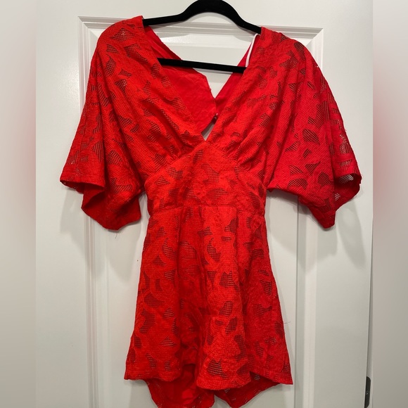 Lulus | Pants & Jumpsuits | Lulus Red Romper | Poshmark
